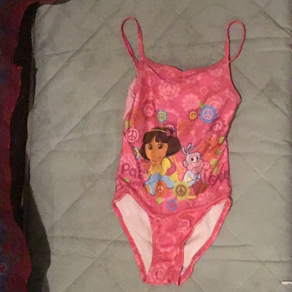 Swim | Rare Dora The Explorer Swimsuit And Hat | Poshmark